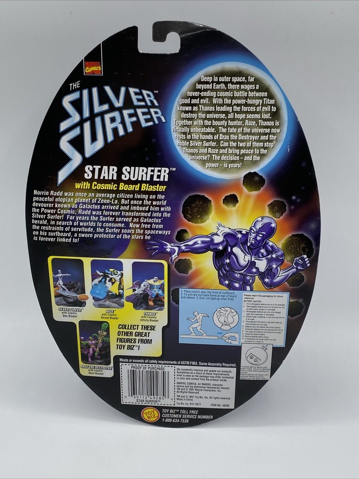1997 Silver Surfer Cosmic Power Blasters Star Surfer figure 1997 Toy ...