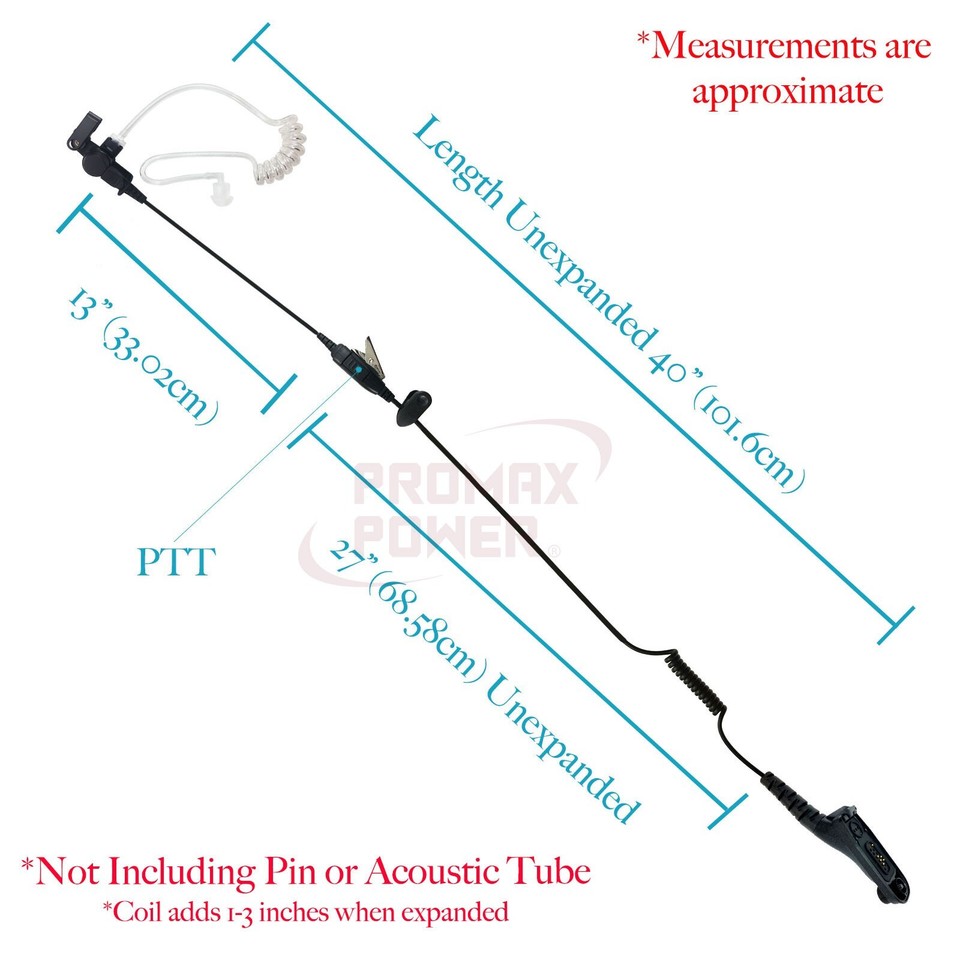 Acoustic Tube PTT Earpiece for Motorola Radios NNTN8459, XPR7550e ...