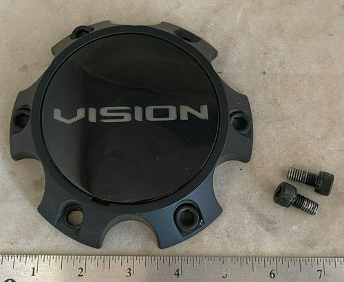 Vision Wheels Wheel Rim Matte Black Hub Cover Center Cap C-722-2 C354SB ...
