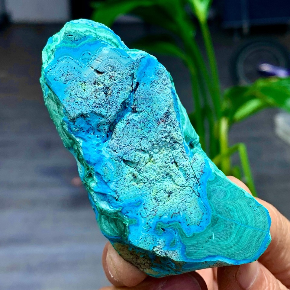 172G Natural Chrysocolla/Malachite transparent cluster rough mineral ...