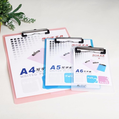 A6/A5/A4 Colored Plastic Metal Clip Clipboard Paper Writing Plate Note ...