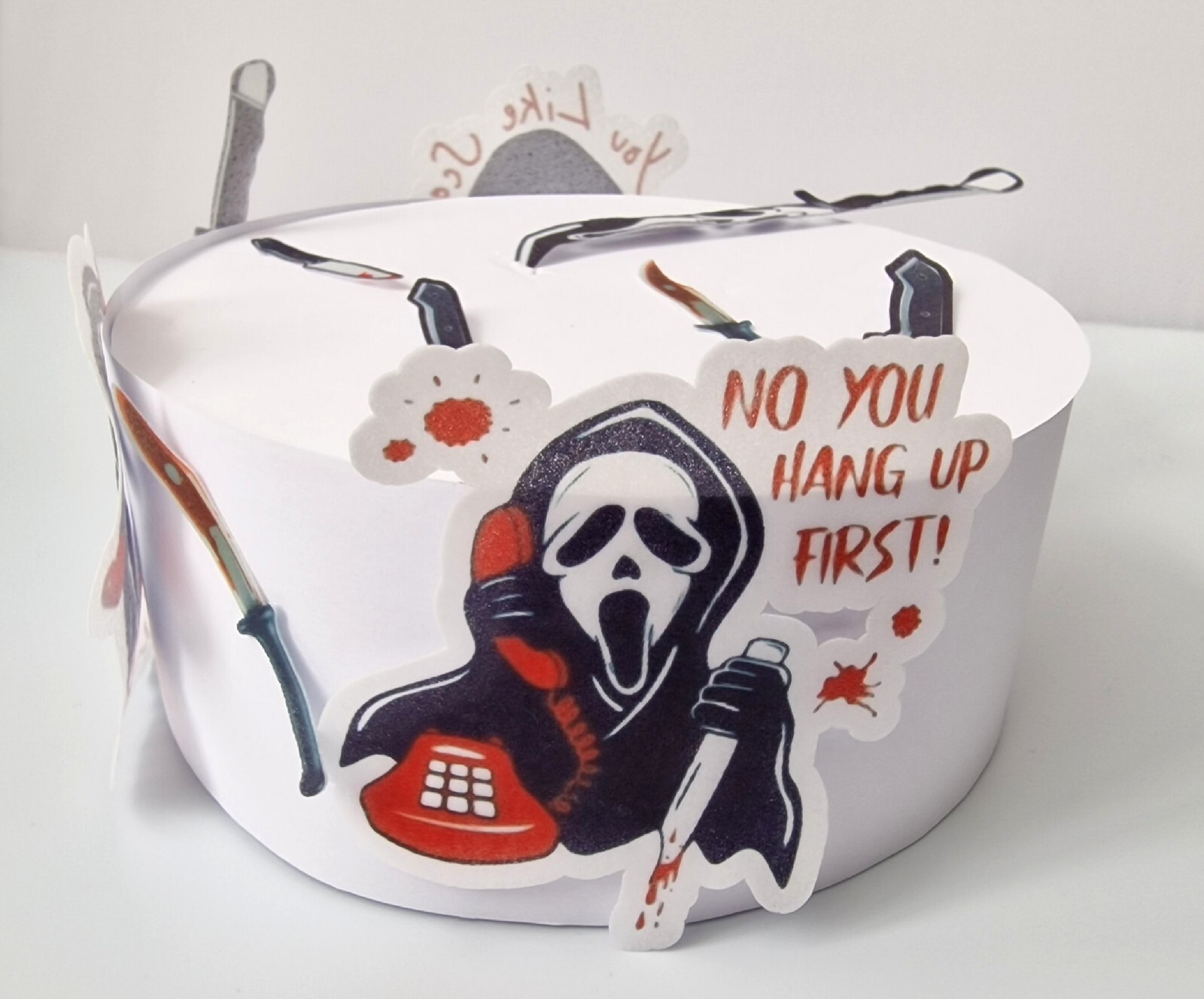 Halloween cake toppers ghost face EDIBLE pre cut, Scream decorations. 🎃 ...