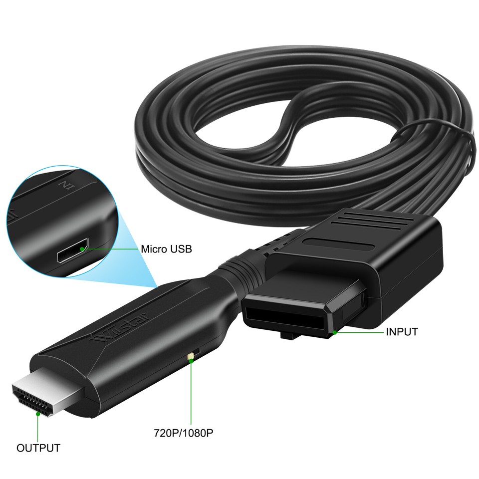 1080P HD N64 To HDMI Converter HD Link Cable For N64/GameCube/SNES Plug ...