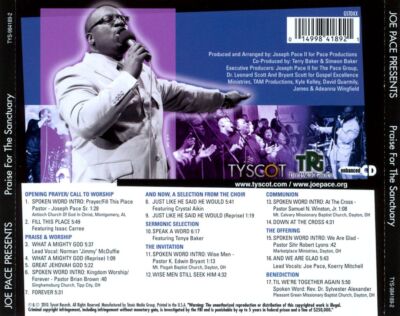 JOE PACE JOE PACE PRESENTS: PRAISE FOR THE SANCTUARY NEW CD 14998418921 ...