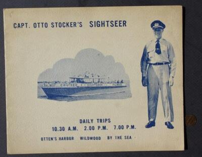1960s Era Wildwood New Jersey Capt. Otto Stocker's Sightseer Cruiser ...