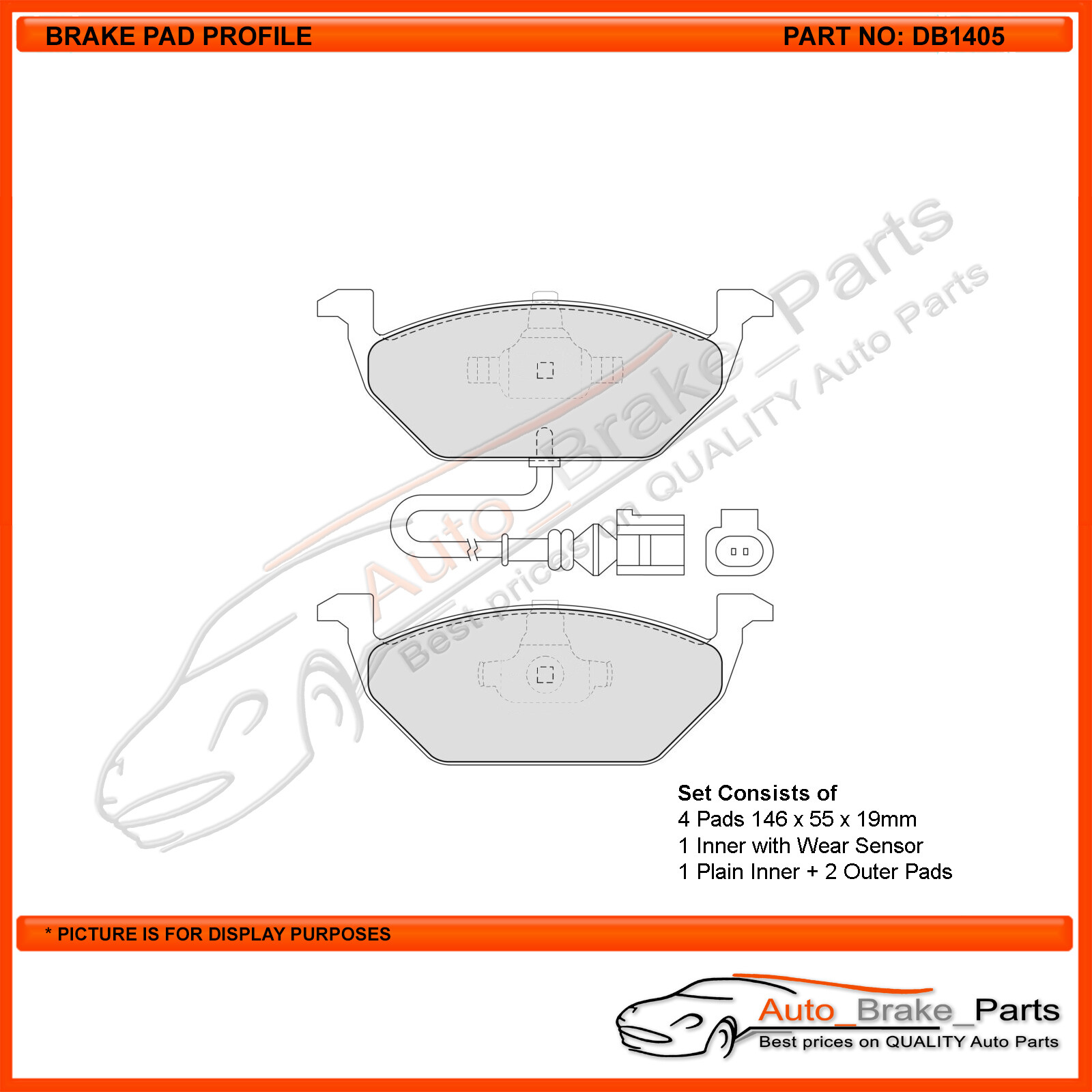 Protex Ultra Front Brake Pads for VOLKSWAGEN POLO MATCH 9N - DB1405CP ...