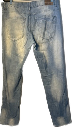 Jordan Craig Mens Jeans 34 Denim Aaron Blue Straight Distressed Light ...