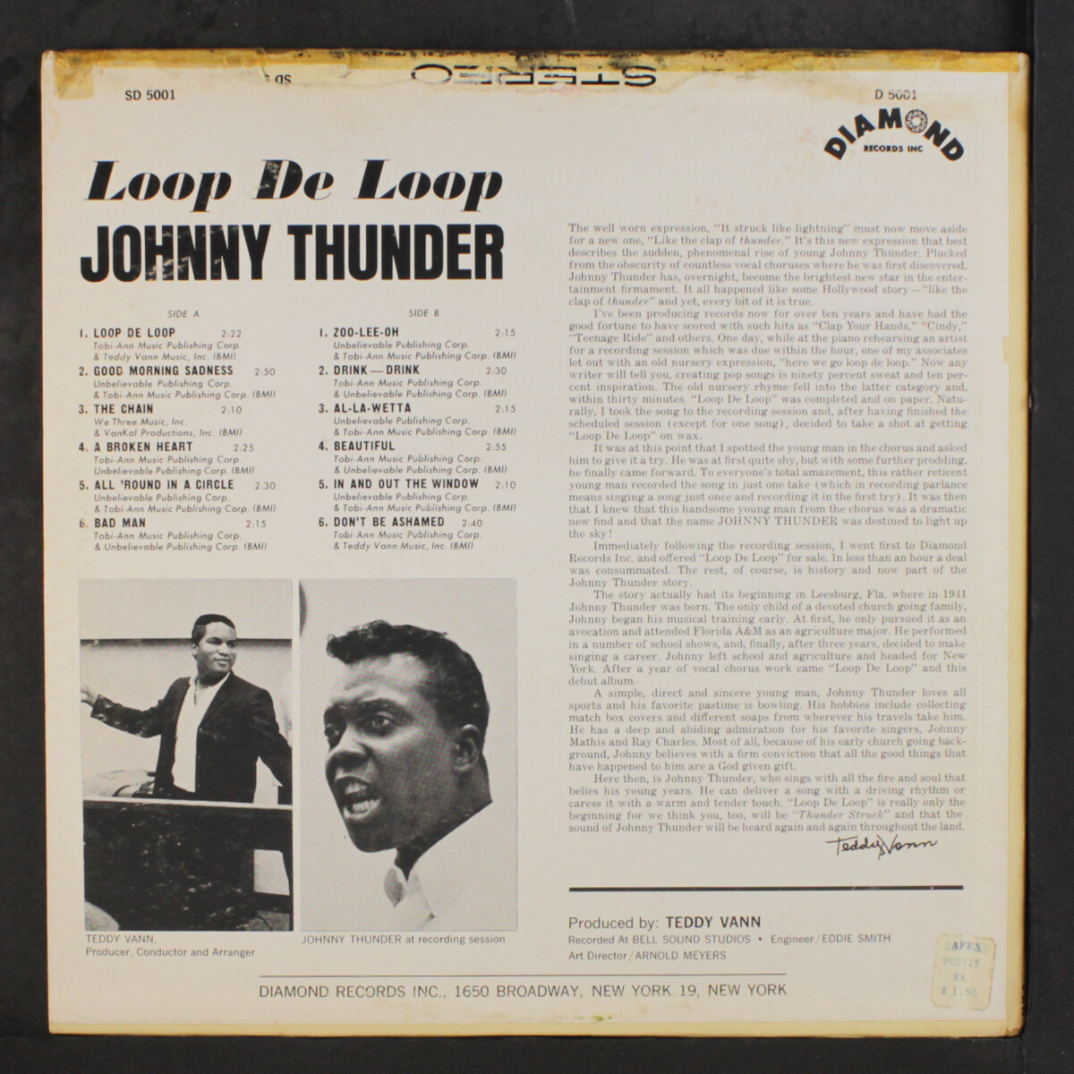 JOHNNY THUNDER: loop de loop DIAMOND 12" LP 33 RPM | eBay