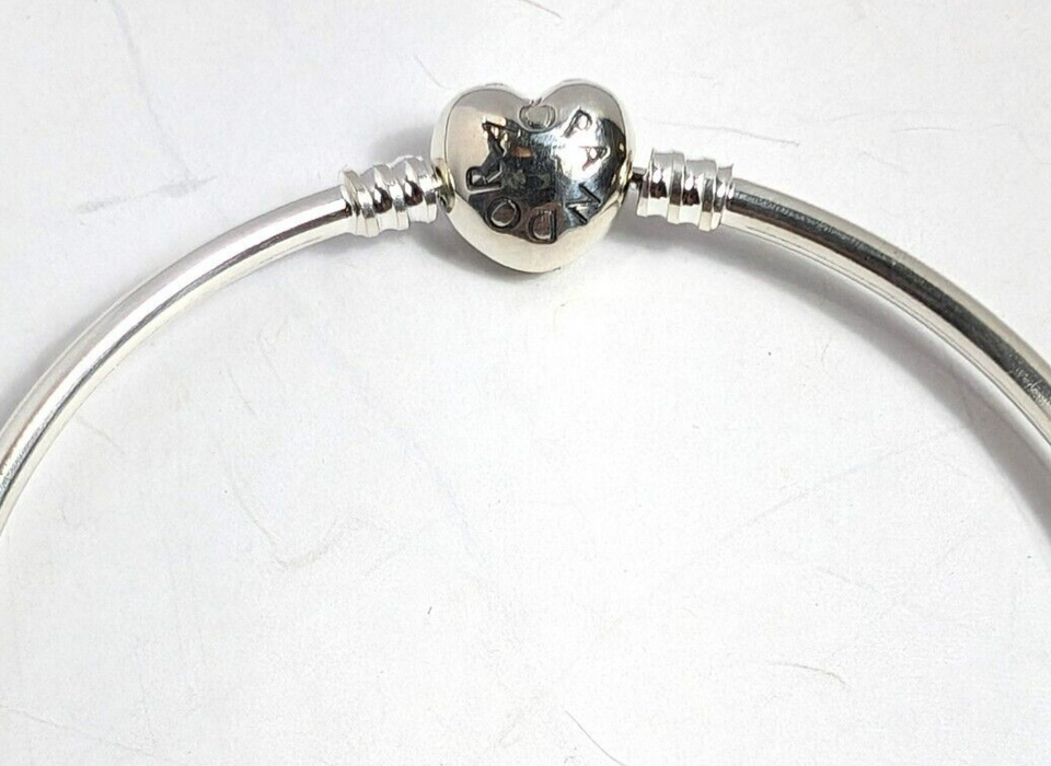 Authentic Pandora Bracelet, Bangle Bracelet with Heart Clasp, #596268 ...