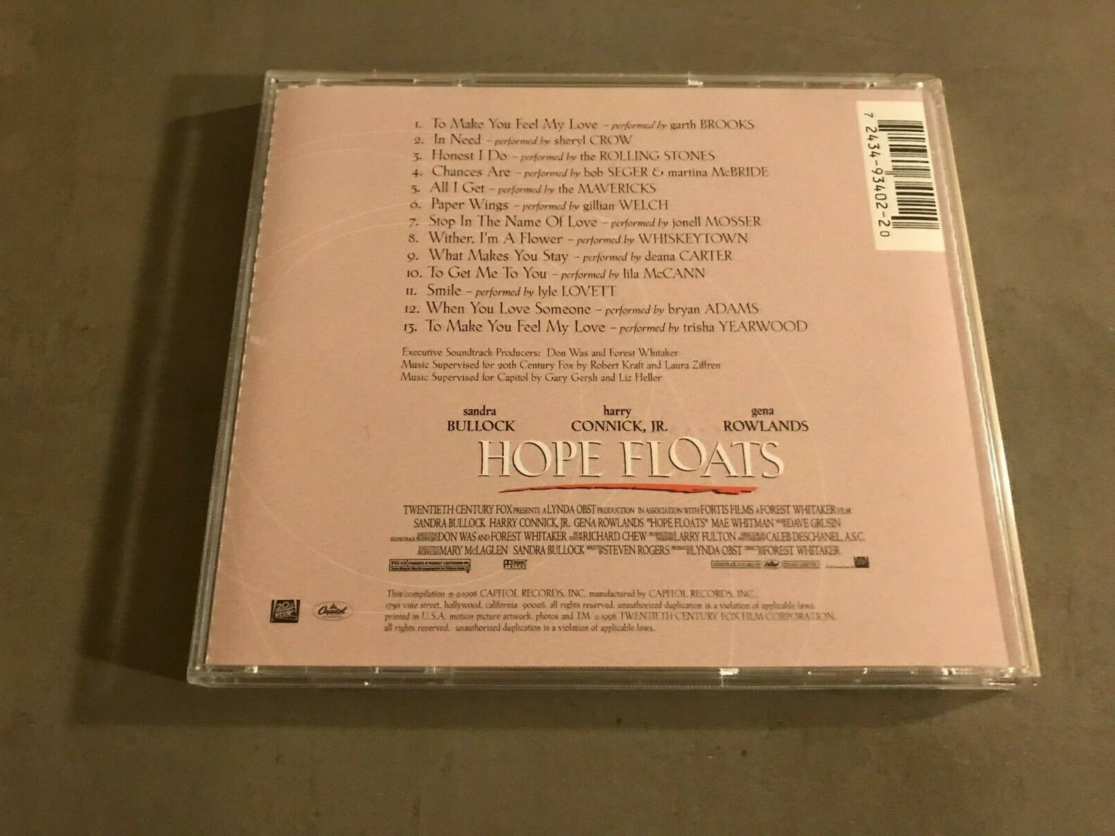Music from the Motion Picture "Hope Floats" Soundtrack CD 1998 Capitol ...