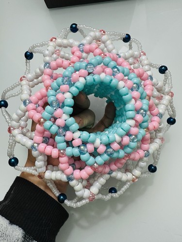 Kandi Cuff Bracelet Pink and Blue Rave PLUR EDM Festival | eBay