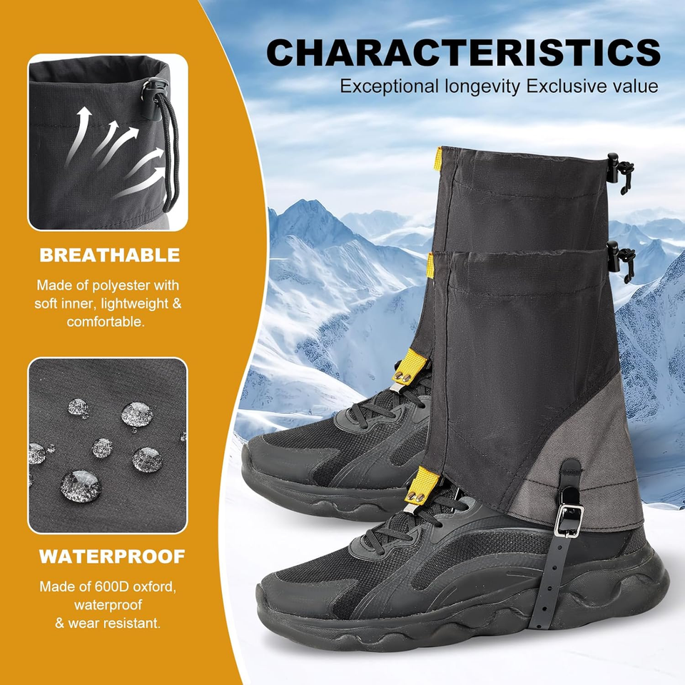 Waterproof Trail Gators for Hiking Boots Adjustable Ankle Leg Gaiters ...