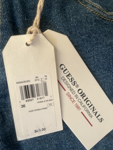 Guess Original Skinny Men’s Sz 36 Stone Wash 1981 - NEW w/Tags | eBay