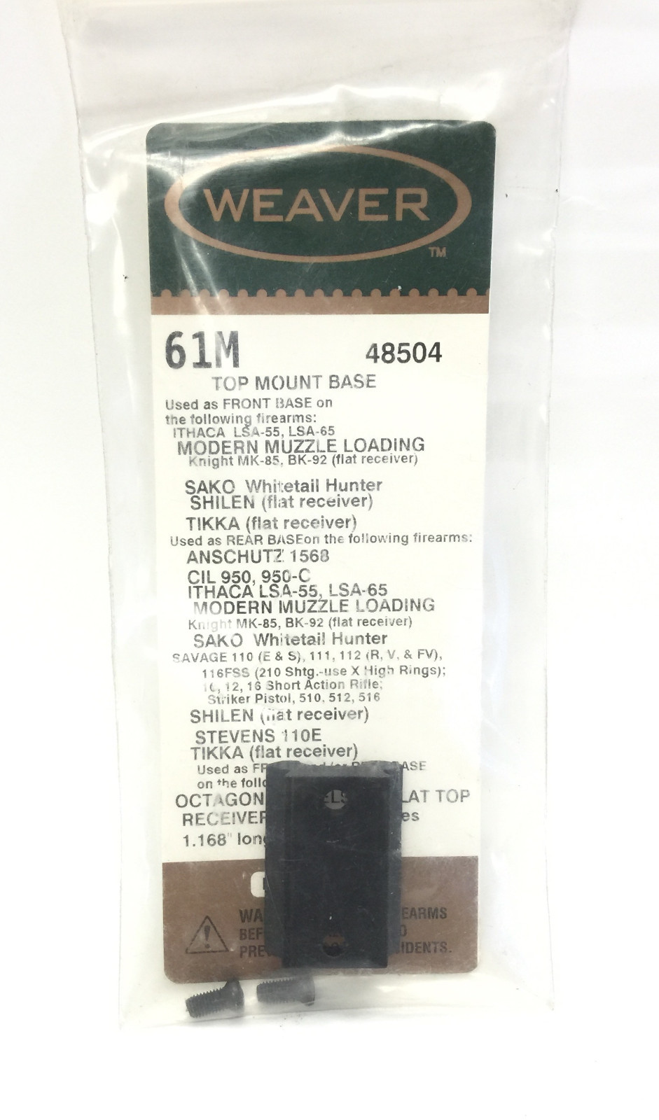 Weaver 61M Top Mount Base, Gloss Black | eBay UK