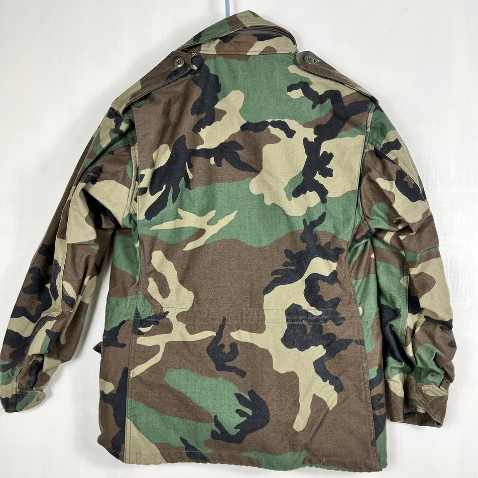 US Army AF Military BDU Field Jacket M65 Coat Woodland Camouflage SMALL ...