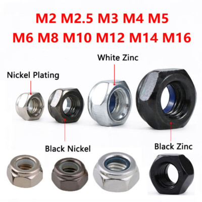 Sicherungsmutter Nylon Sechskantkopf Mutter Metrisch M2 M3 M4 M5 M6 M8 ...