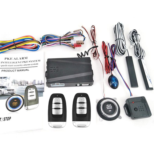 Keyless Entry Car Engine Start Alarm System Kit Push Button Remote ...