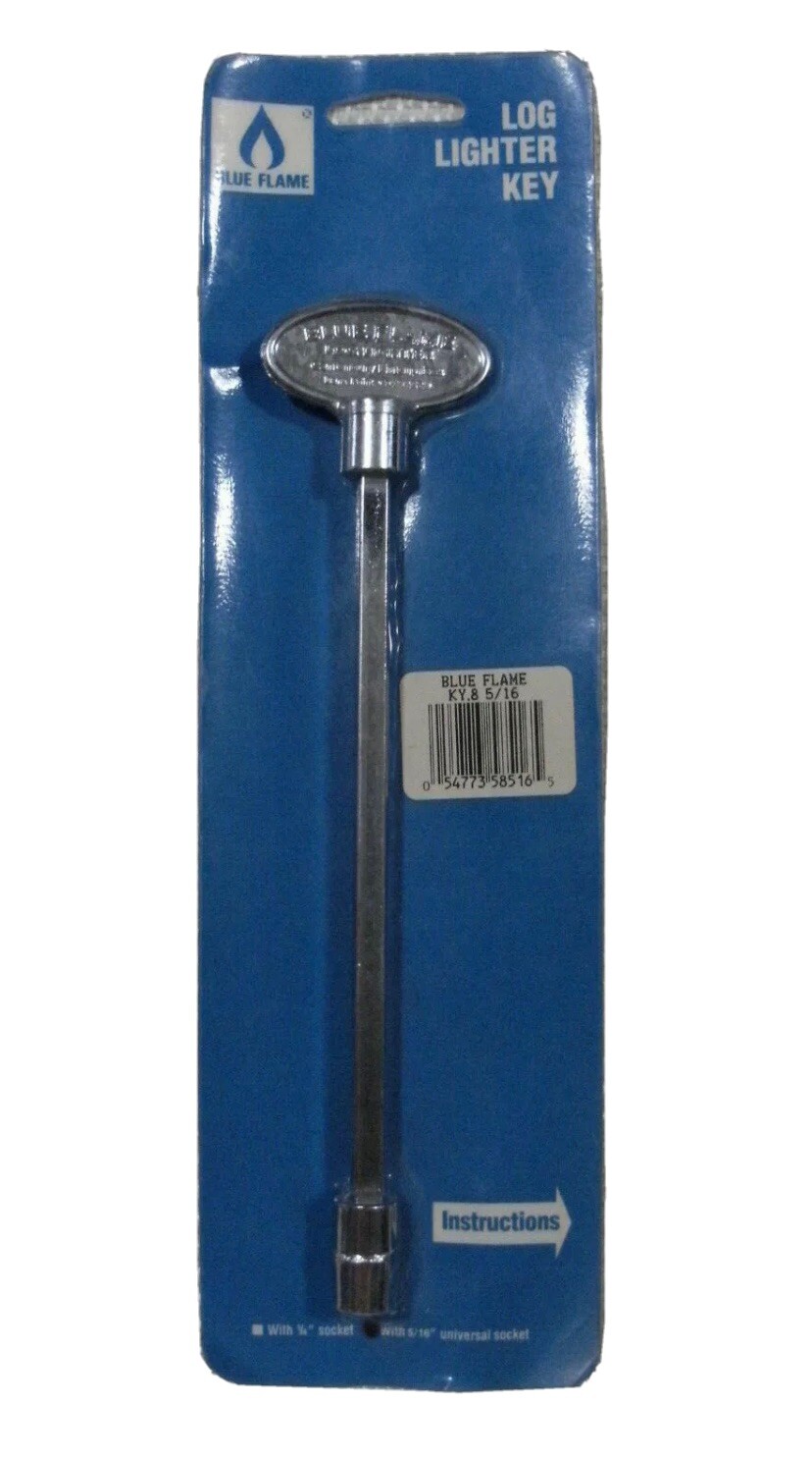 Blue Flame Log Lighter Key 5/16 Socket Fireplace Log Lighter Key 8” NEW ...