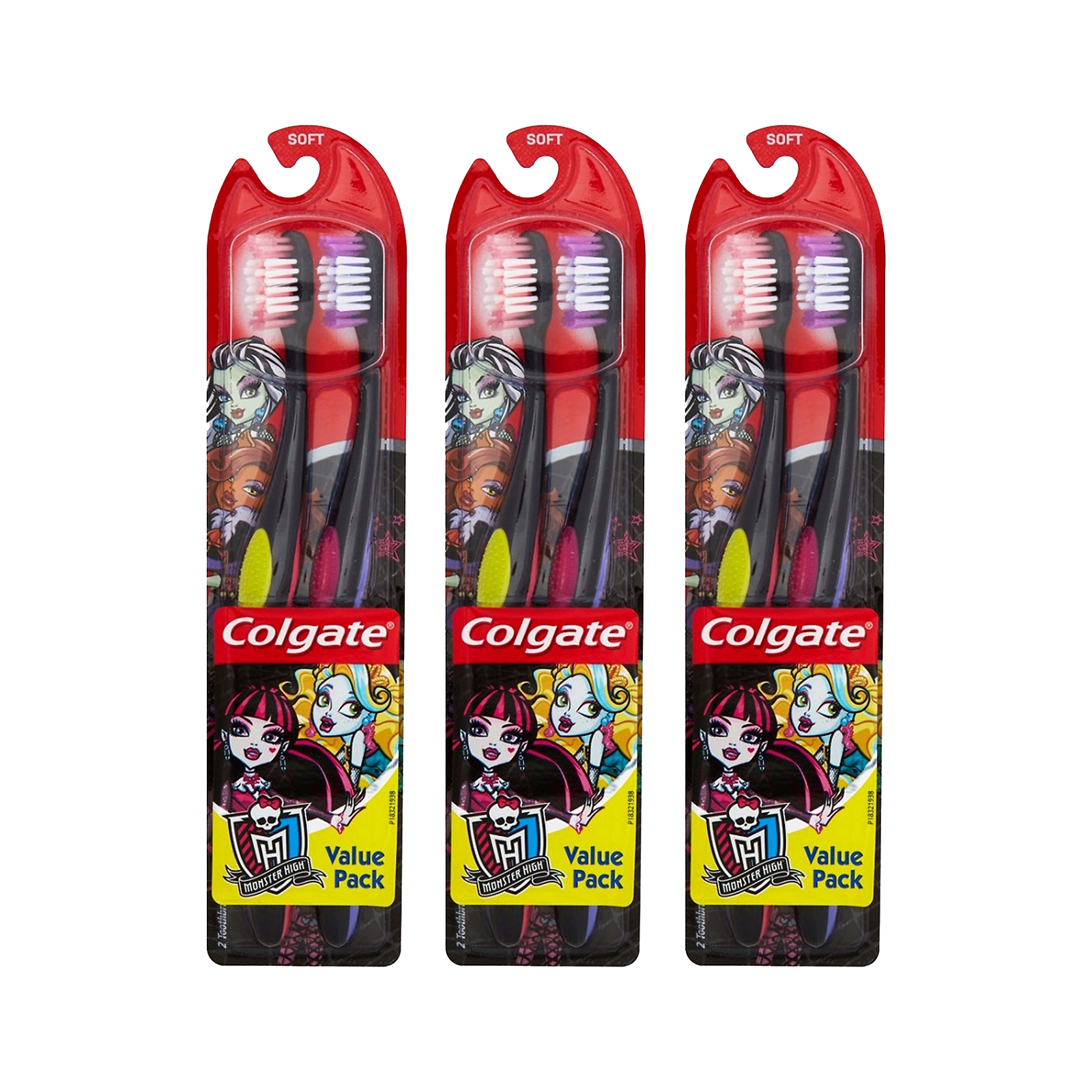 3-Pack New Colgate Monster High Toothbrush Value Set - Soft (Colors may ...