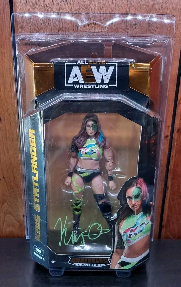 AEW Unrivaled KRIS STATLANDER Signed Figure Auto Autograph JSA Defender ...