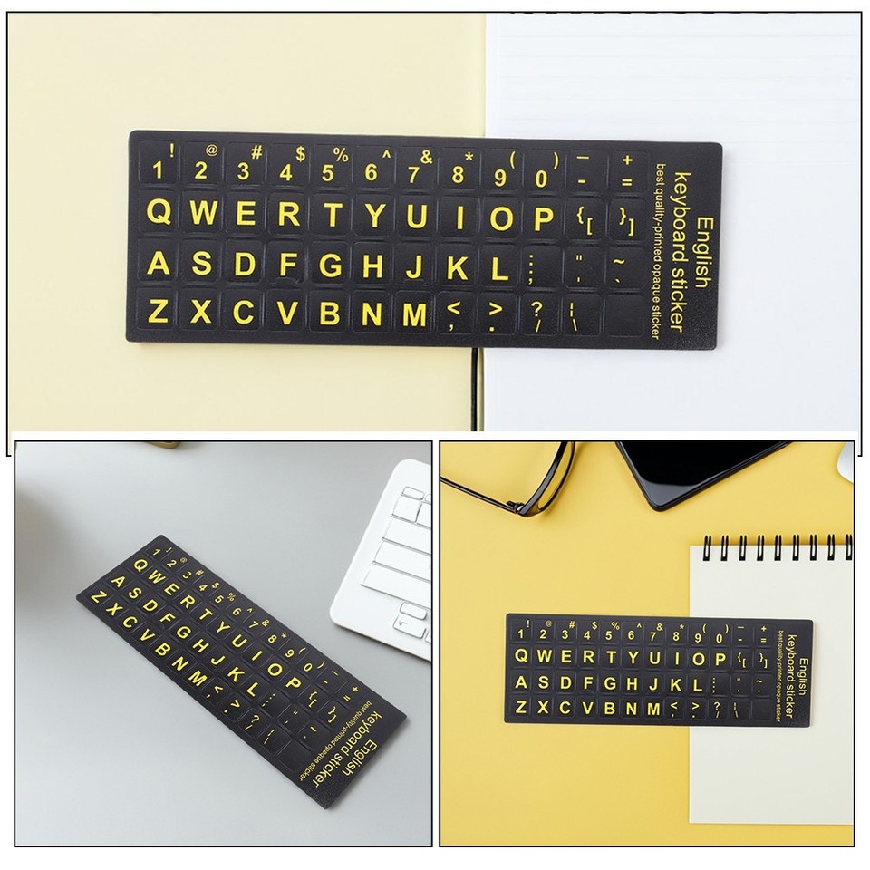 2 Pcs English Keyboard Replacement Letter Stickers Alphabet Practice ...