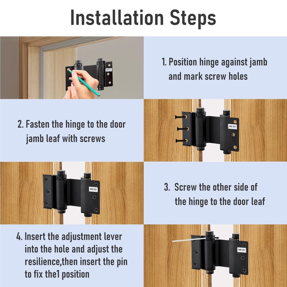 3" Double Action Spring Door Hinge, Self Closing Door Swing Hinge with ...