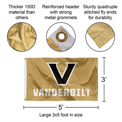 Vanderbilt Commodores Gold Logo Flag Large 3x5 | eBay