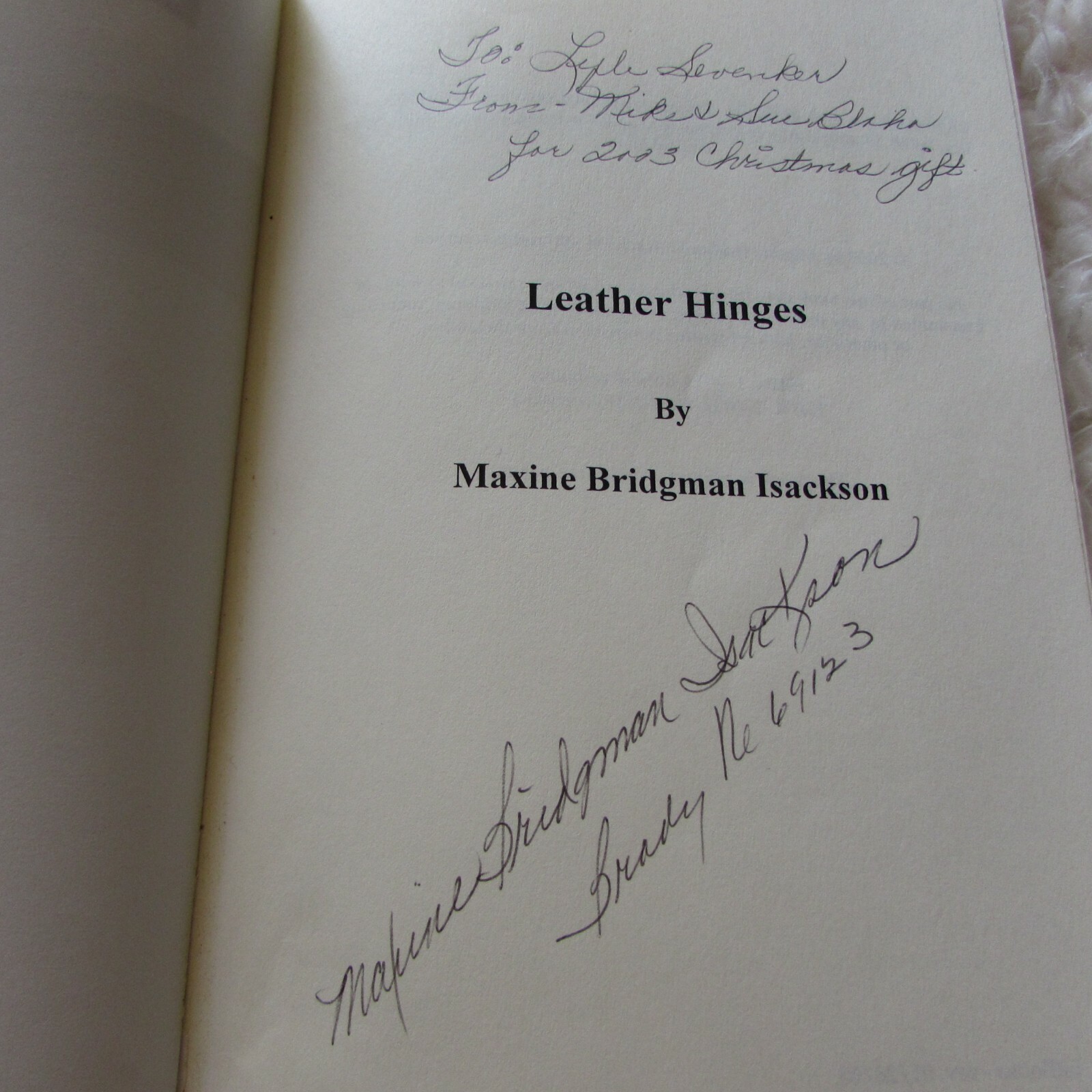 Leather Hinges by Maxine Bridgman Isackson (2003, Trade Paperback) for ...