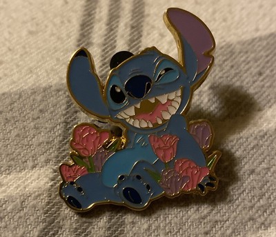 Disney Loungefly Trading Pins Lilo & Stitch Grinning Stitch with Tulips ...