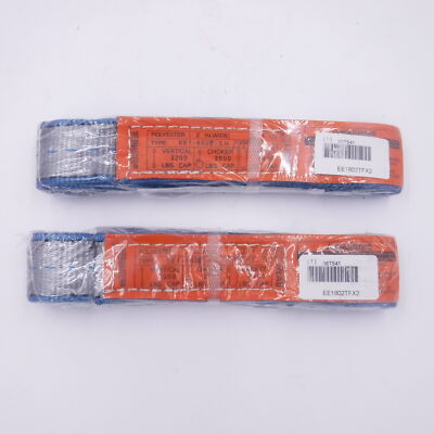 2 Pack LIFT-ALL Web Slings 2" W x 2' L 3200lb Vertical 2500lb Choke ...