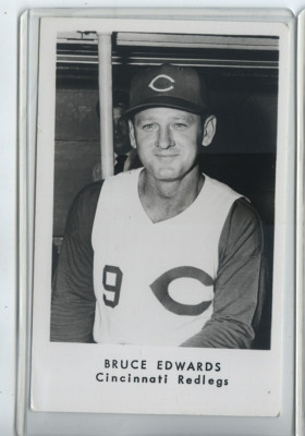 1957 Cincinnati Reds Team Issued Postcard Bruce Edwards Scarce NMT | eBay