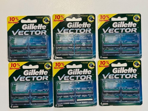 Gillette Vector Twin Blade Cartridges 4 Count Refills x 6 packs = 24 ...