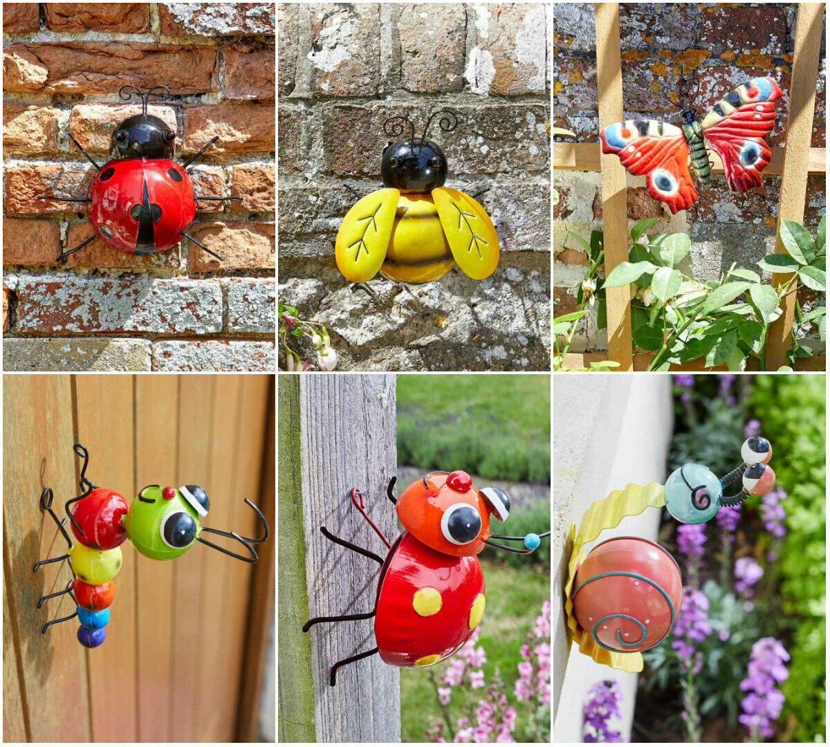 Novelty Wall Mounted Bug Garden Ornament Outdoor Decor LadyBird Bee ...