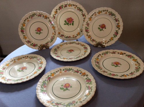 Wedgwood shell edge flowered creamware SEVEN plates AL4894 ca. 1929 | eBay