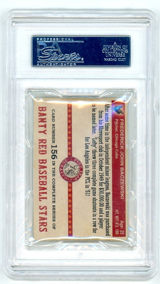 Banty Red 52s FRANK BACZEWSKI Chicago Cubs #156 PSA Encapsulated | eBay