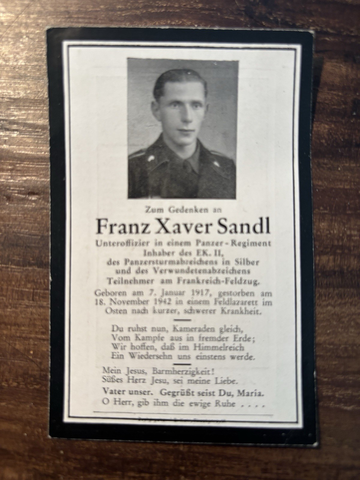 Panzer Death Card WW2 German | eBay