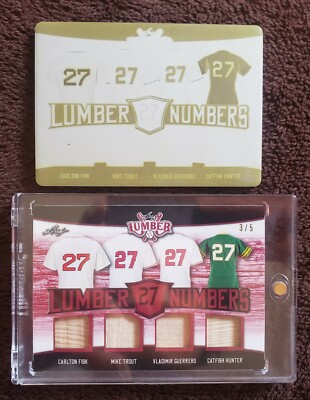 MIKE TROUT VLAD GUERRERO CATFISH HUNTER CARLTON FISK - 2021 Lumber #'d ...