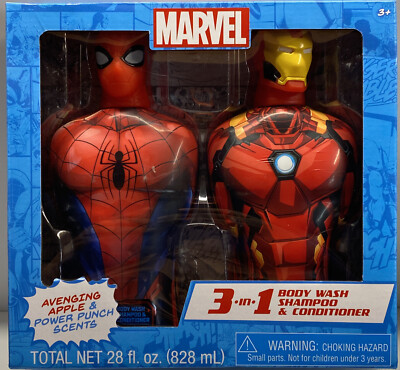 Spiderman & Iron Man 3-in-1 Body Wash Shampoo & Conditioner Set Great ...