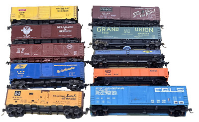 10 COMPLETE HO ROLLING FREIGHT. VARIOUS ROAD NAMES & MANUFACTURERS-FREE ...