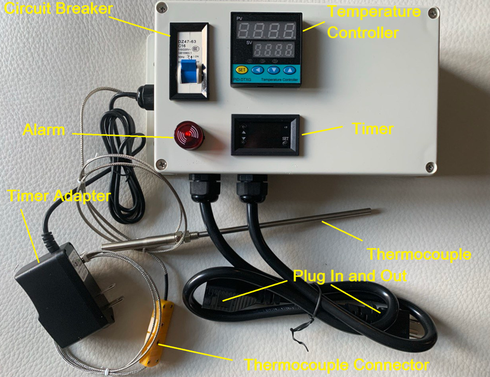 Plug Play Powder Coating Paint Temperature Controller + Timer +Alarm ...