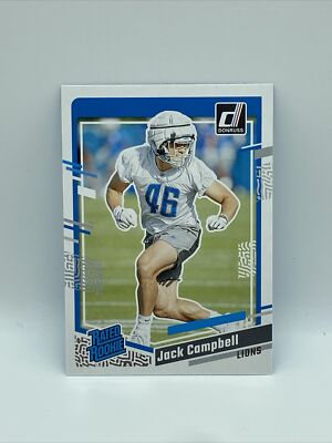 Jack Campbell Rated Rookie RC 2023 Donruss Football Card #330 Detroit ...