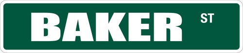 *Aluminum* Baker 4" x 18" Metal Novelty Street Sign SS 467 | eBay