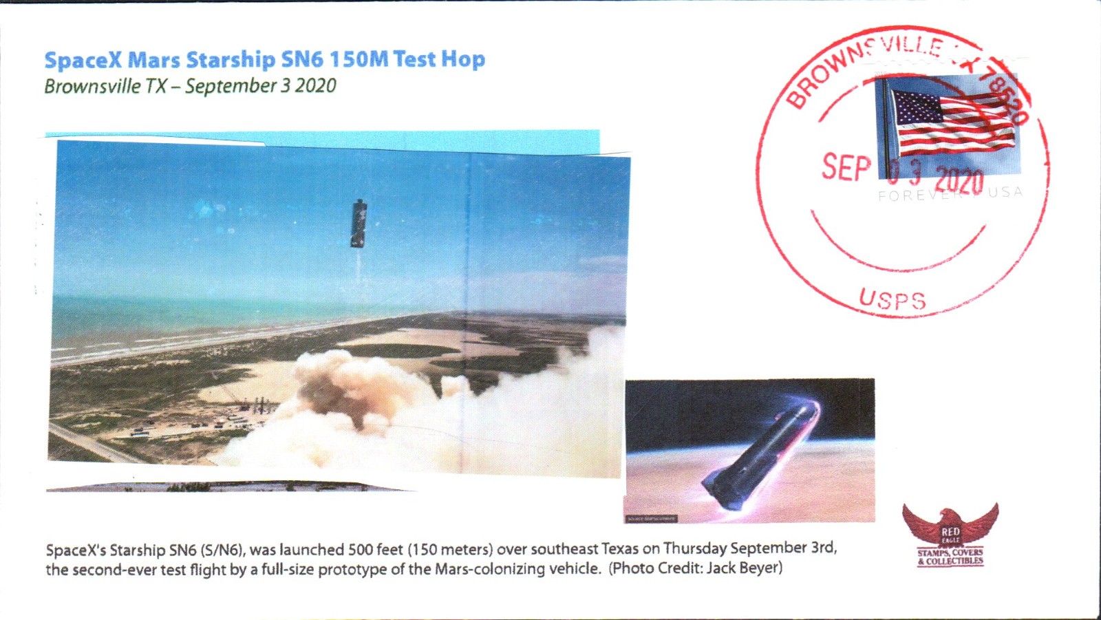 2020 SpaceX Starship Super Heavy SN6 150M Test Hop Brownsville 3 ...