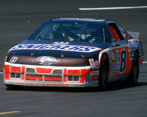 DICK TRICKLE #8 SNICKERS FORD THUNDERBIRD RACING ON TRACK 8X10 GLOSSY ...