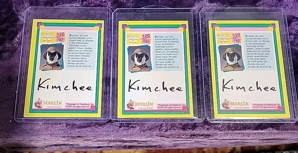 🔥SIGNED ON CARD KIM CHEE 1993 Merlin German WWF Autograph Kamala Auto ...