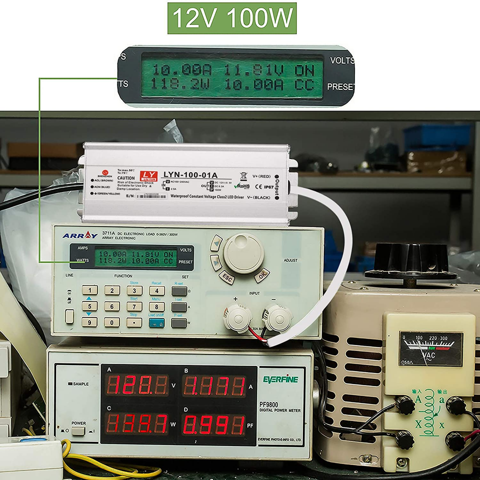 LED Driver 100 Watts 110V AC to 12V DC Low Voltage Output, IP67 ...