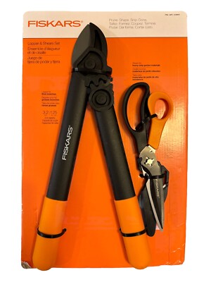 Fiskars 2 Piece Lopper & Shears Set. Also Contains Sheath W/Built-in ...