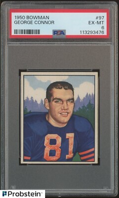 1950 Bowman Football #97 George Connor Chicago Bears HOF PSA 6 EX-MT | eBay