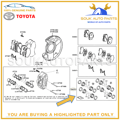 04478-60050 Genuine Toyota CYLINDER KIT, DISC BRAKE, FRONT 0447860050 ...