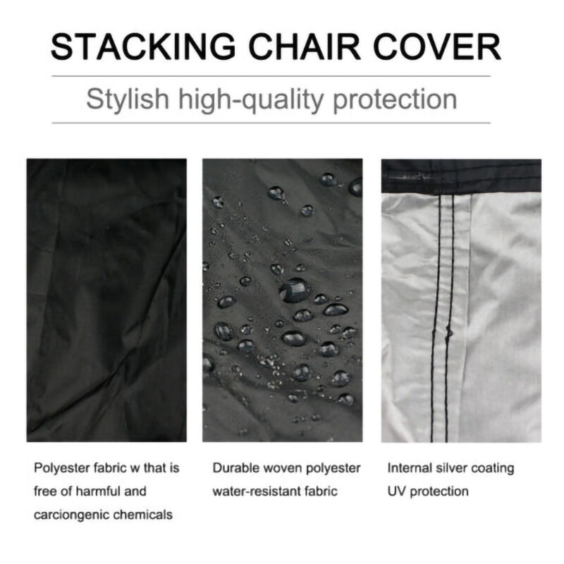 Stacking Chair Cover Waterproof Heavy Duty for Outdoor Garden Patio ...